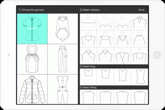 App para diseño de moda: Fashion Design App Flat Sketch