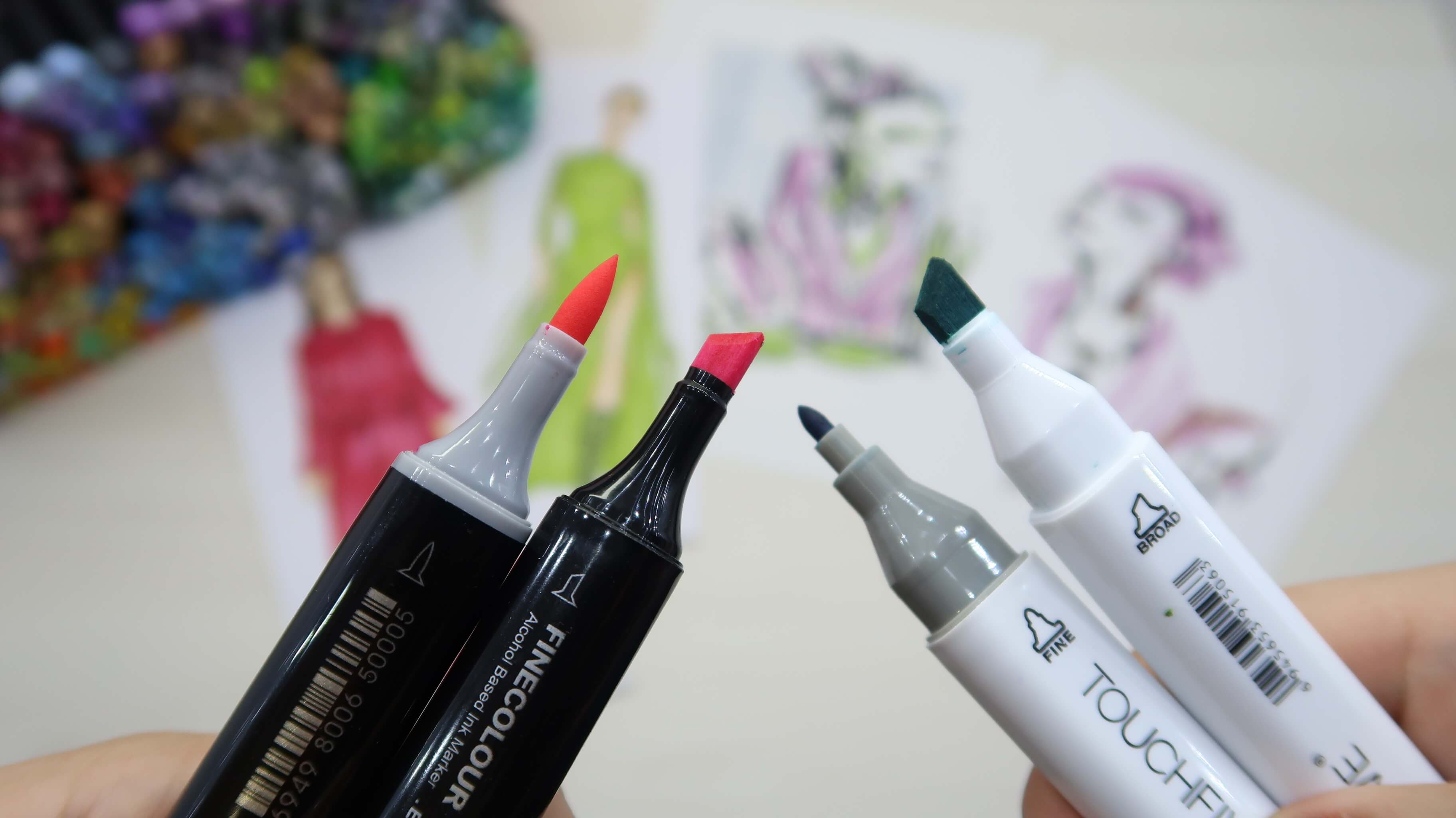 Marcadores profesionales doble punta - Finecolour y Touchfive